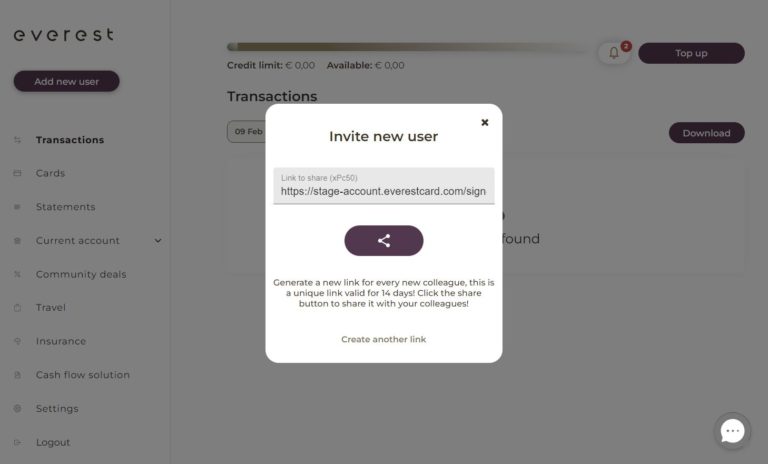 7. How to invite a new user on Everest and order the card – Everestcard