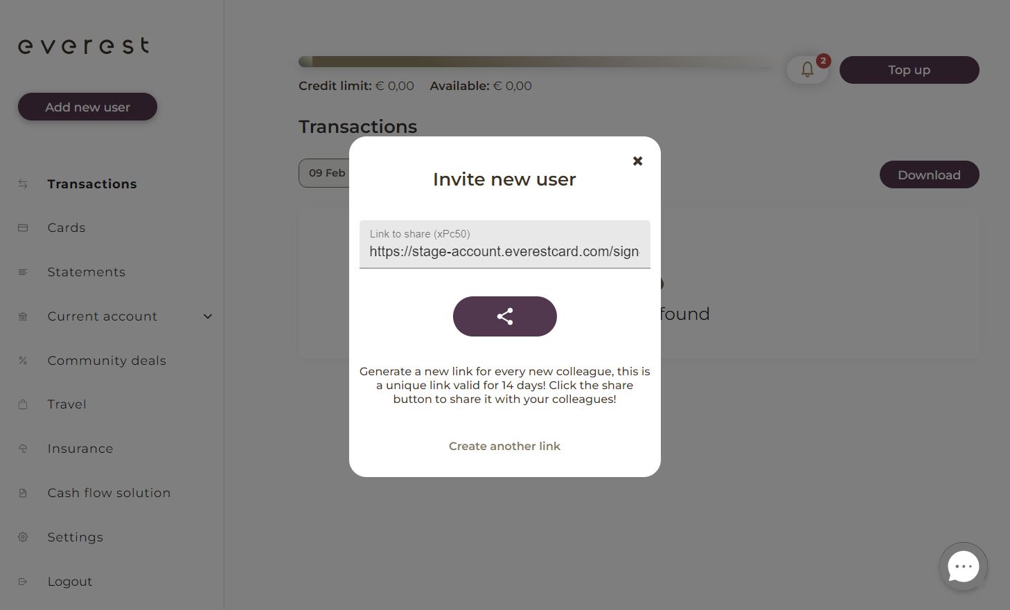 7. How to invite a new user on Everest and order the card – Everestcard