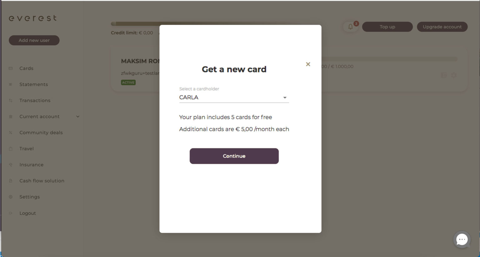 7. How to invite a new user on Everest and order the card – Everestcard